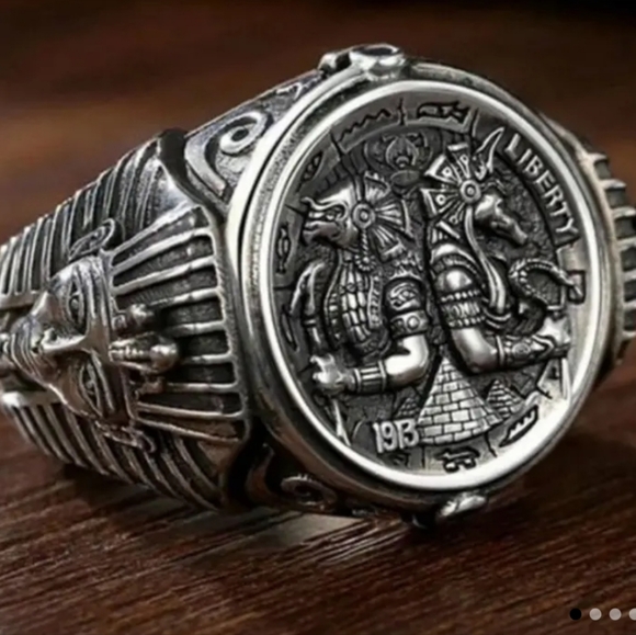 None | Accessories | Egyptian Style Portrait Ring King Tut Anubuis ...